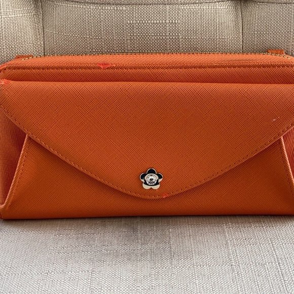mary quant | Bags | Mary Quant Women Wallet Orange Tone Faux Leather ...
